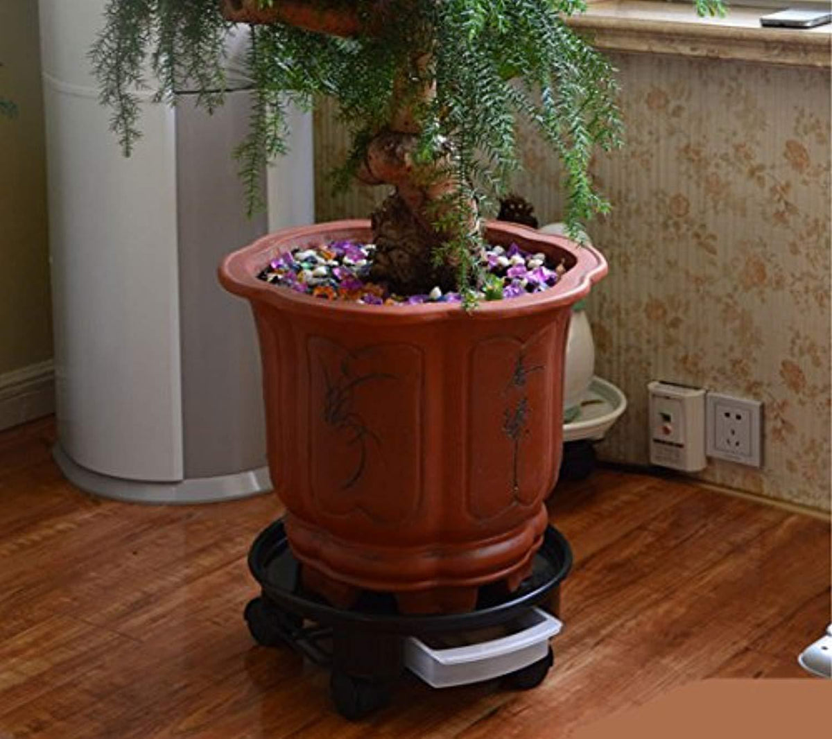 TRUEDAYS 16" Plant Saucer Caddy Pot, Plant Dolly with Wheel Roller Mov ...